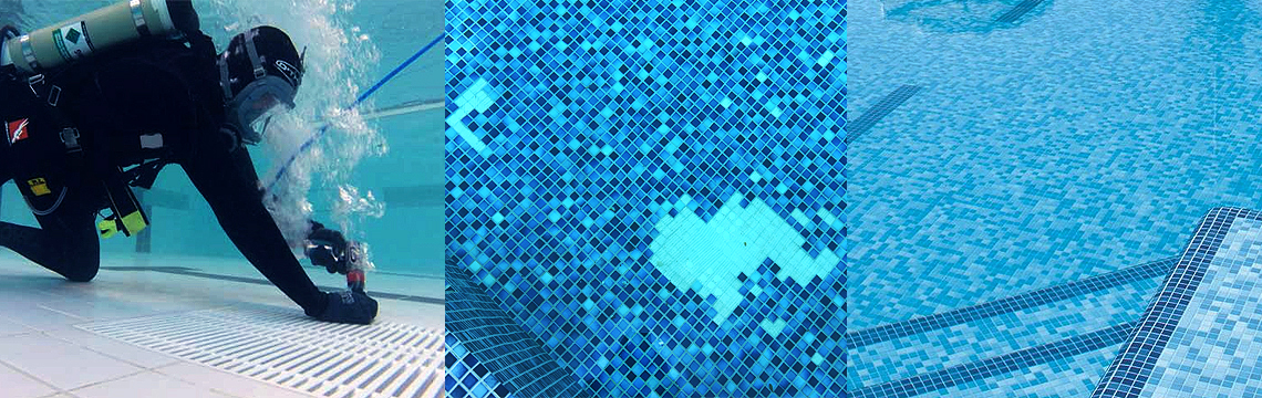 Underwater Swimming Pool Tile Repair, Repairing swimming pool leakage ...